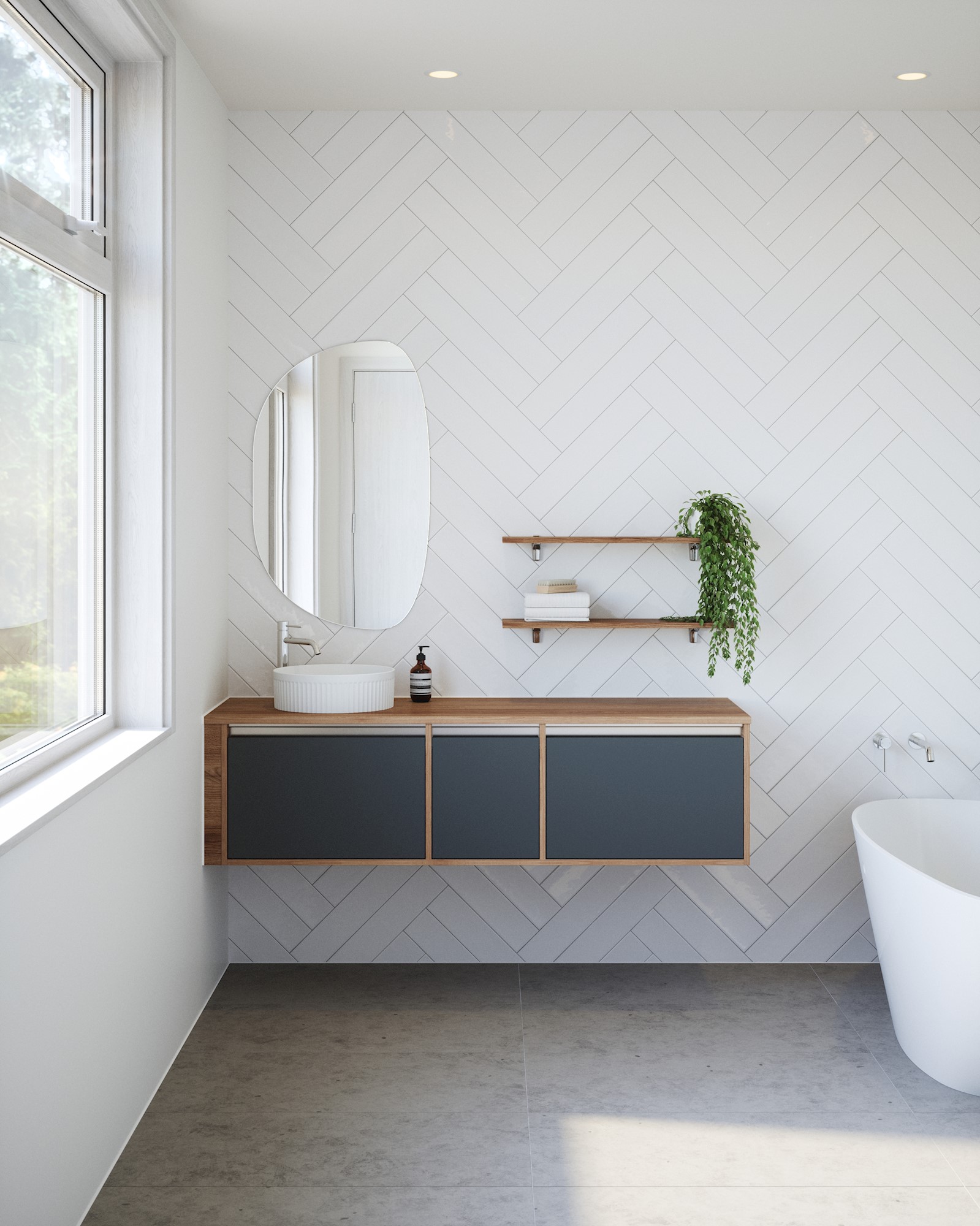 City 50 Wall-to-Wall Bathroom Benchtop Vanity | St Michel | St Michel ...