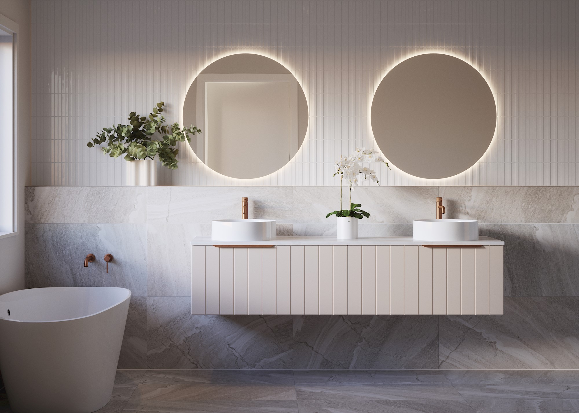 Eclipse LED Round Mirror - 800 | St Michel | St Michel Bathroomware