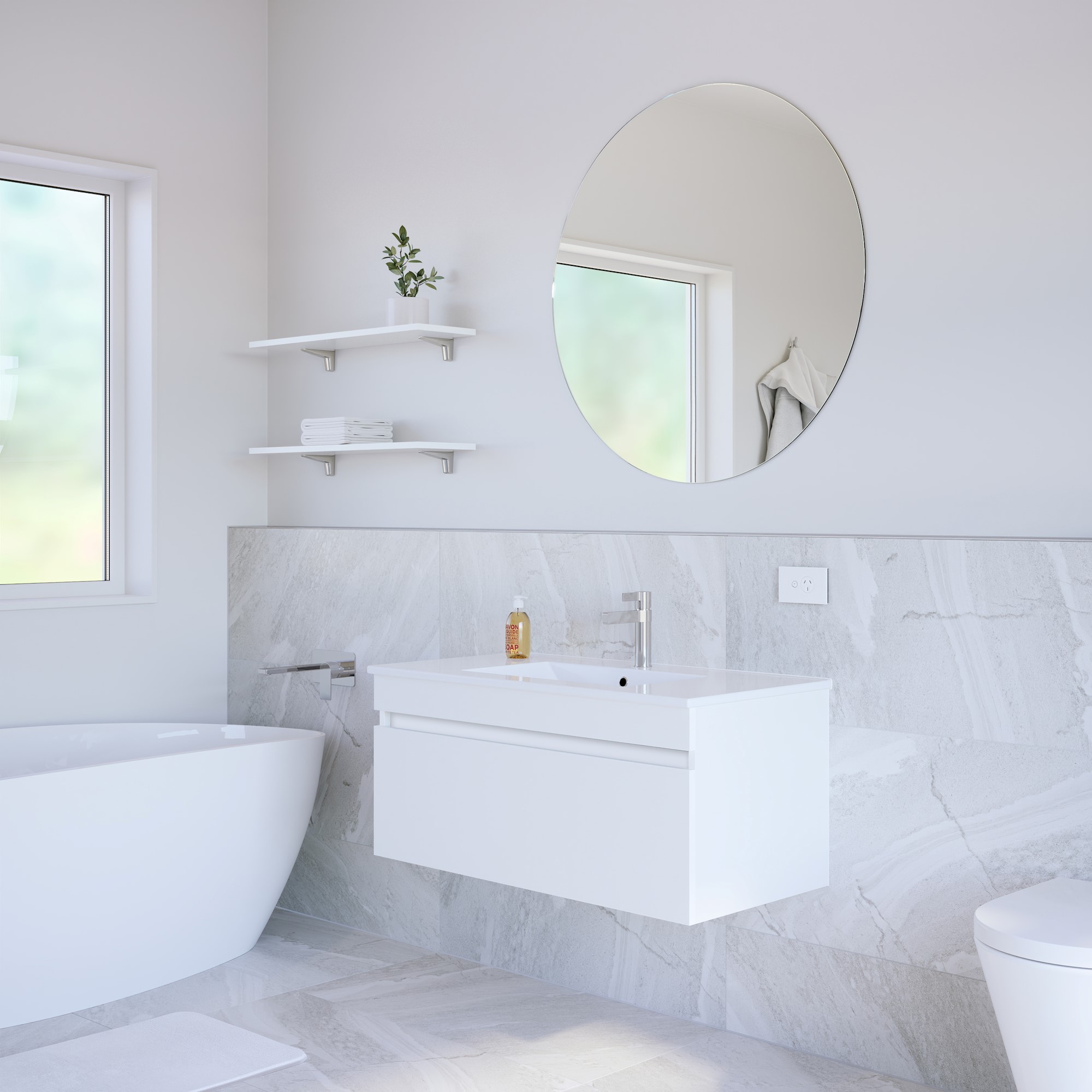 Lulu 46 Console Wall-Hung Bathroom Vanity | St Michel Bathroomware